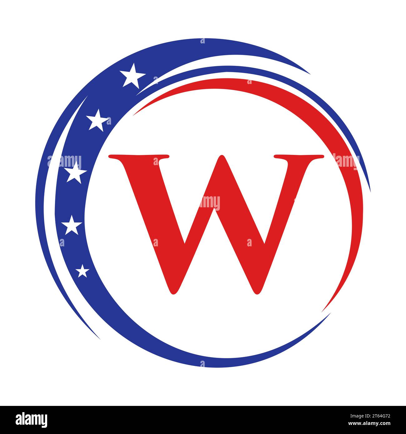 Letter W America Logo USA Flag. Patriotic American Logo Design On ...