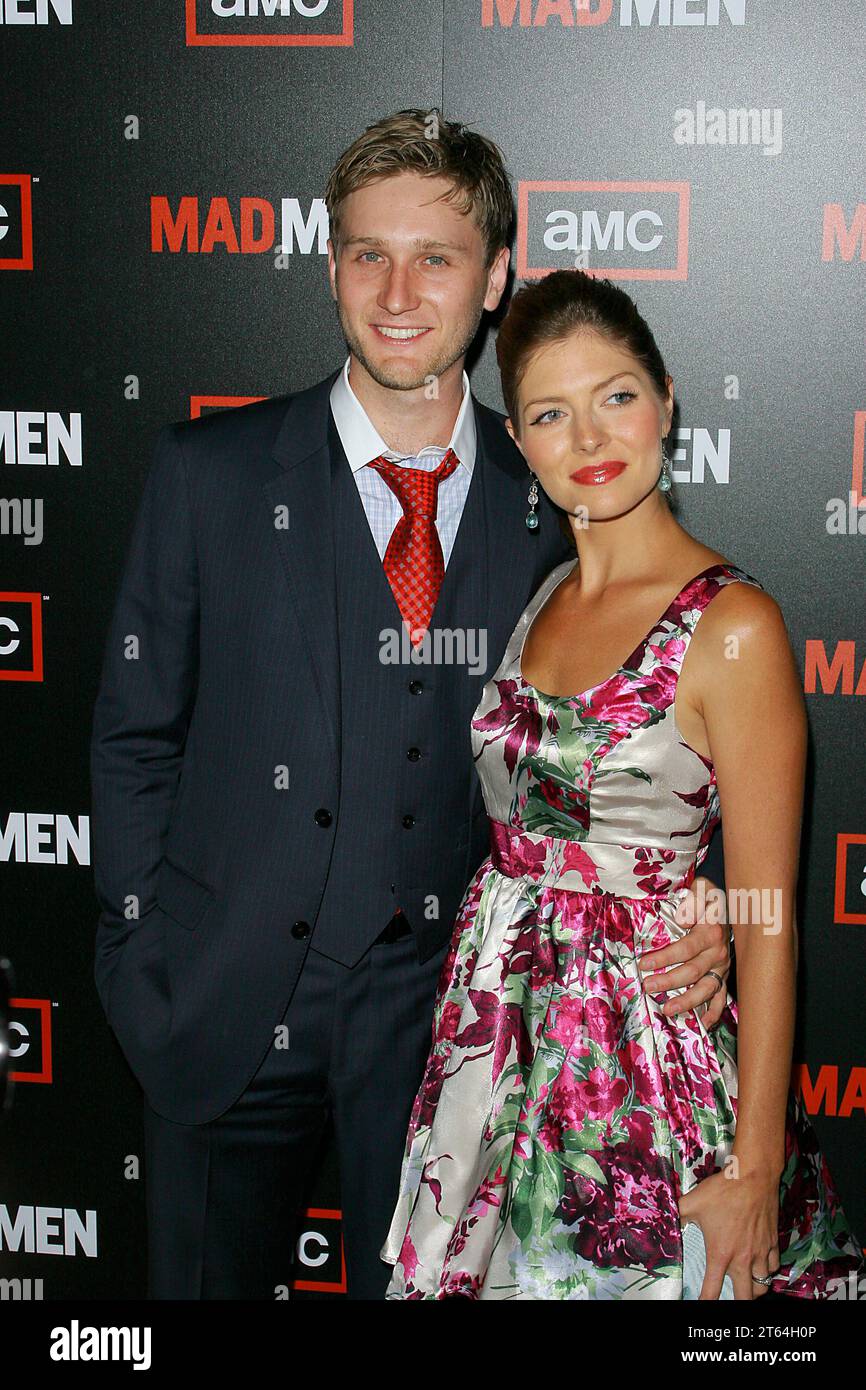 Aaron Staton and his wife Connie at the Premiere of AMC's "Mad Men ...