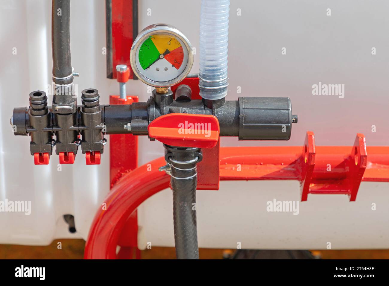 Pressure Gauge Manometer at Farm Machine Equipment Stock Photo - Alamy
