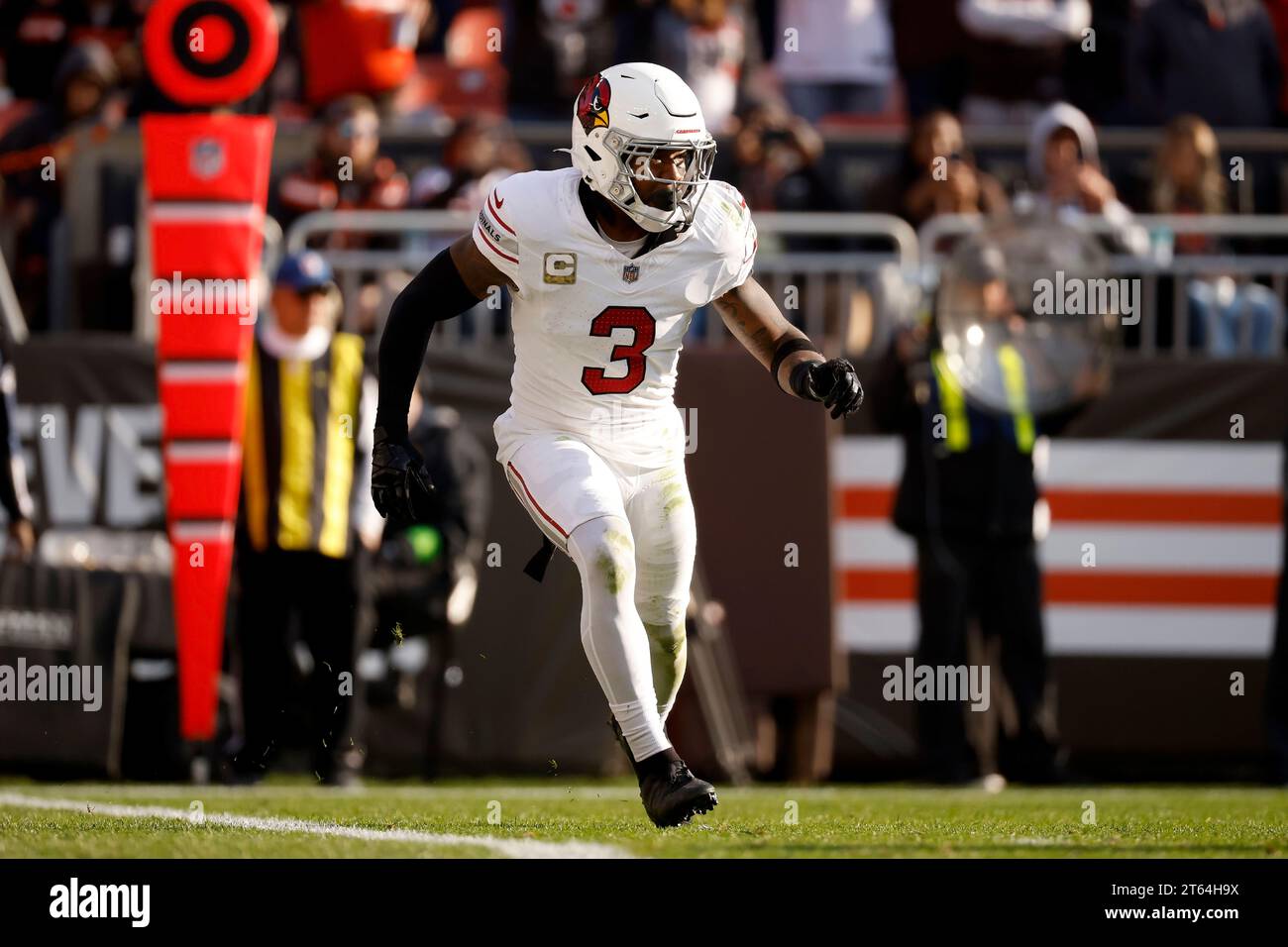Arizona Cardinals safety Budda Baker (3) runs after the ball during an ...