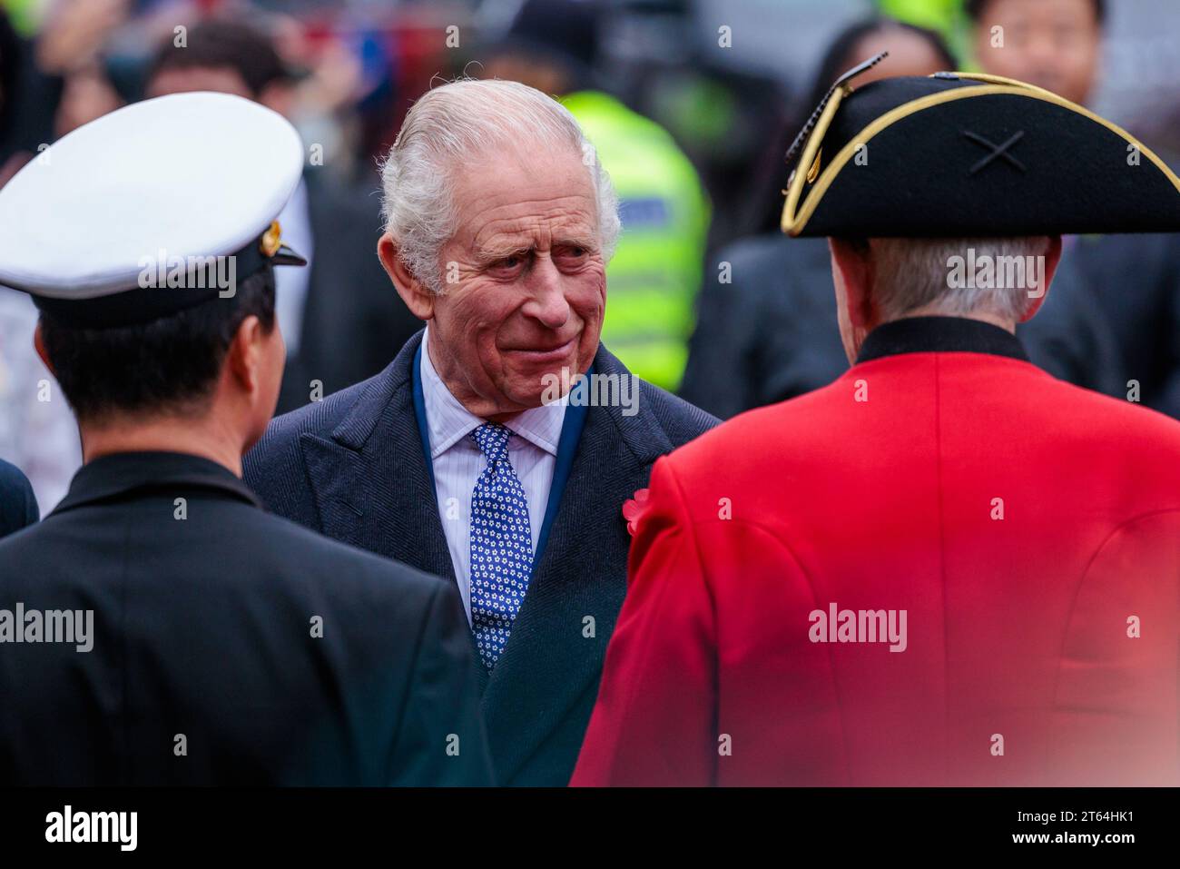 New Malden, London, UK. 8th November 2023. His Majesty King Charles III ...