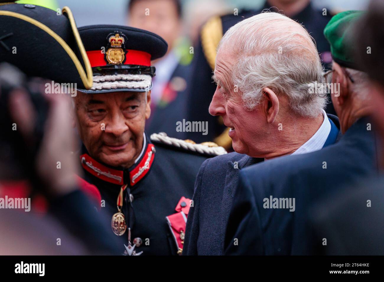 New Malden, London, UK. 8th November 2023. His Majesty King Charles III ...