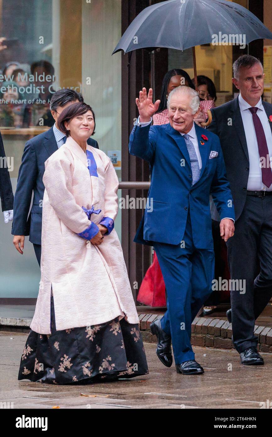 New Malden, London, UK. 8th November 2023. His Majesty King Charles III ...