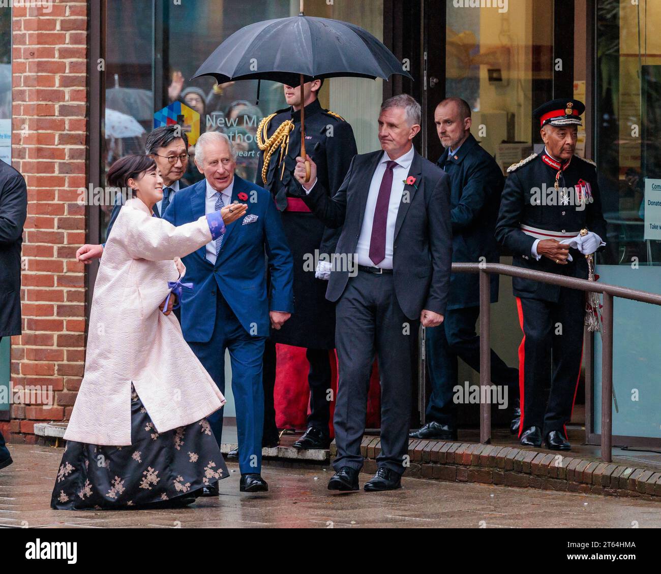 New Malden, London, UK. 8th November 2023. His Majesty King Charles III ...