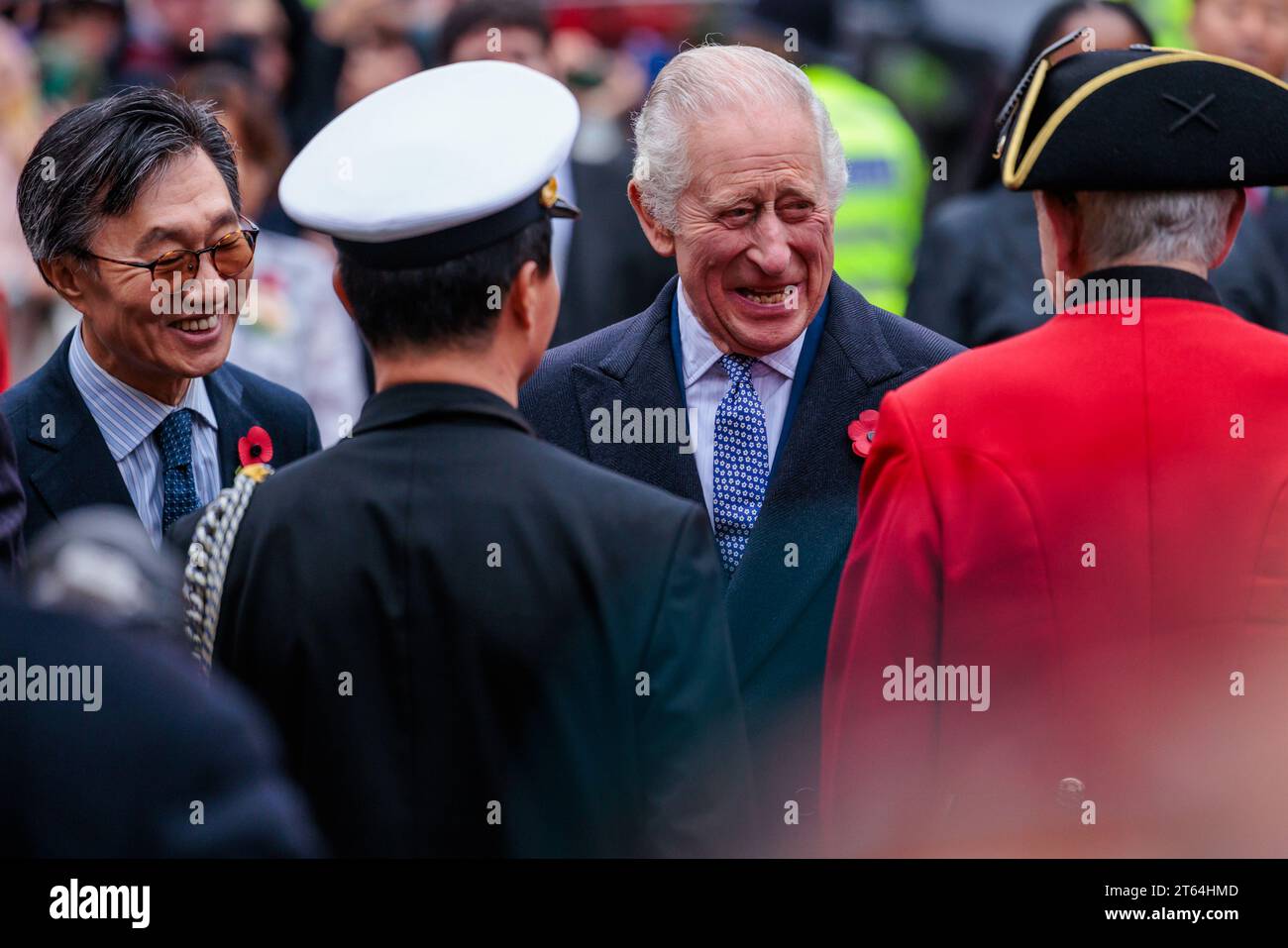 New Malden, London, UK. 8th November 2023. His Majesty King Charles III ...