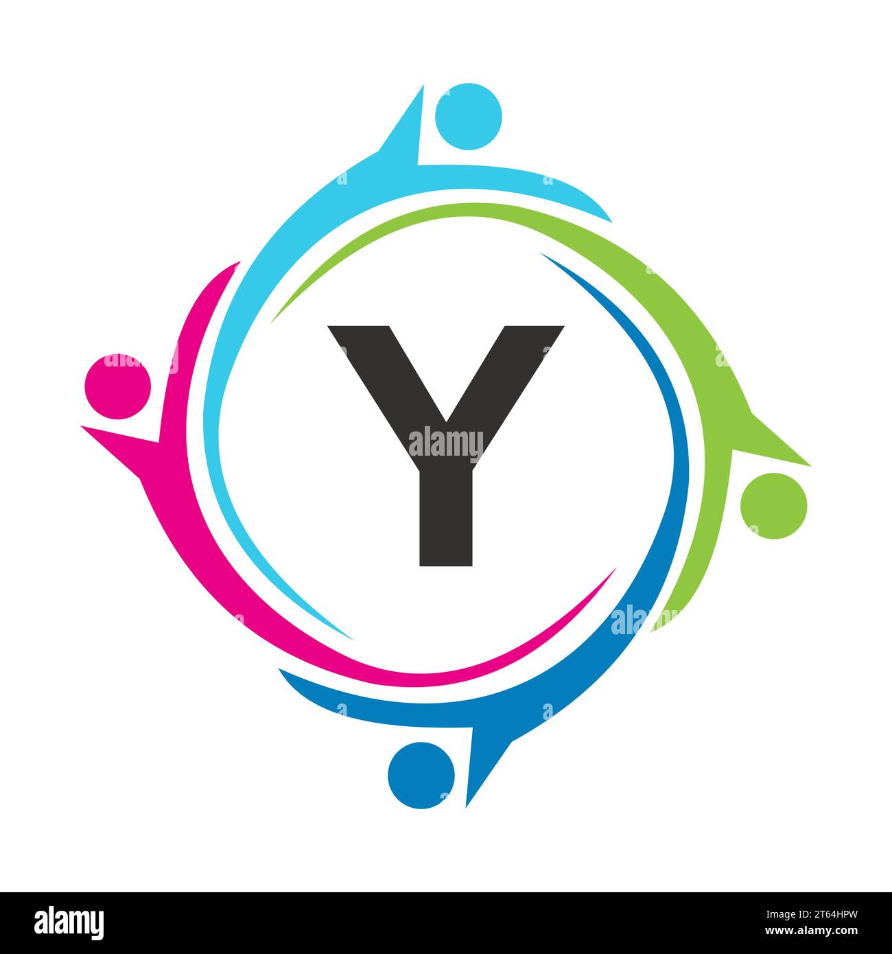 Letter Y Teamwork Logo Unite Symbol. Charity Sign Community Health Care ...