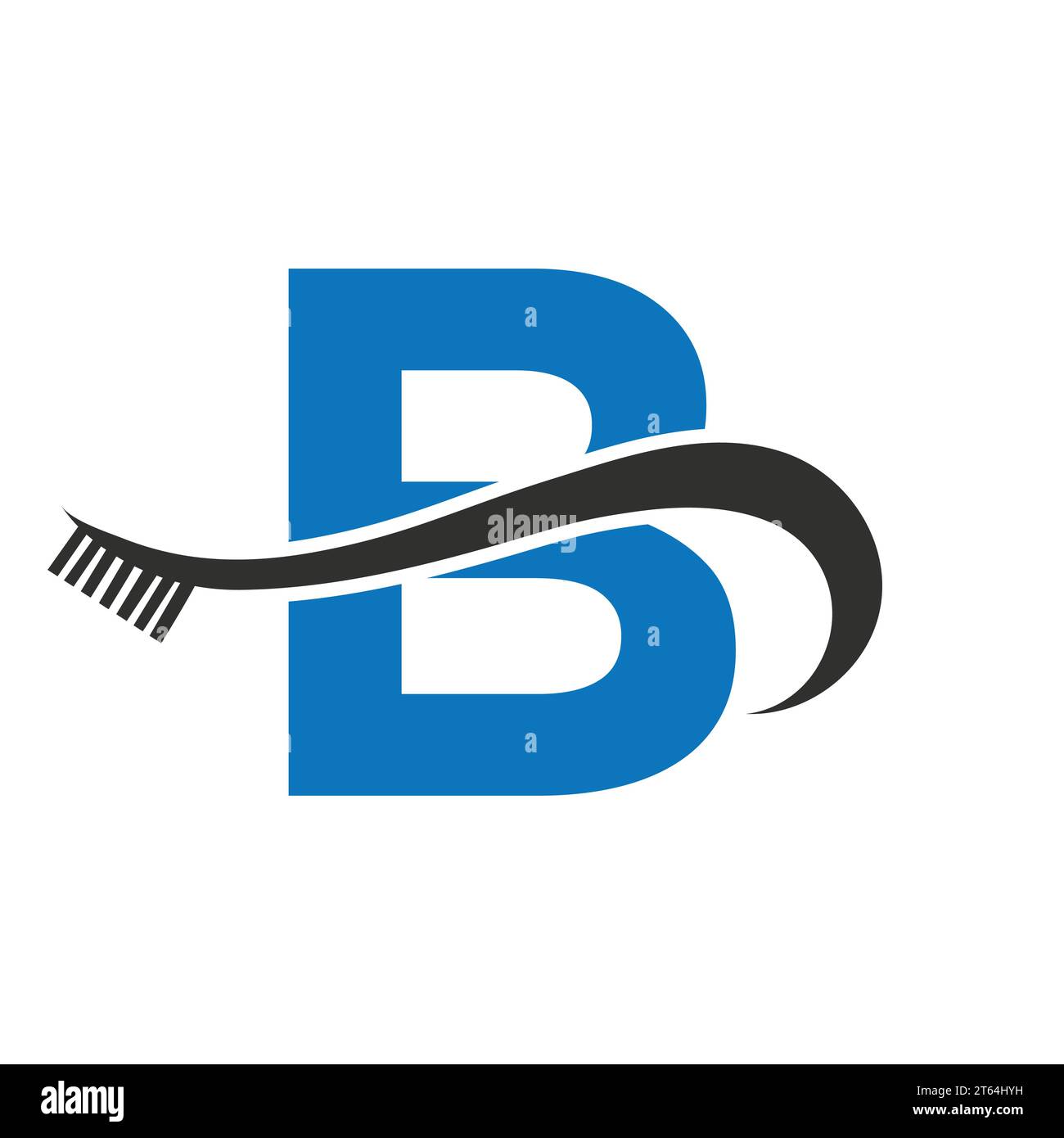 Letter B With Tooth Brush Logo Design Concept For Teeth Care Dental ...