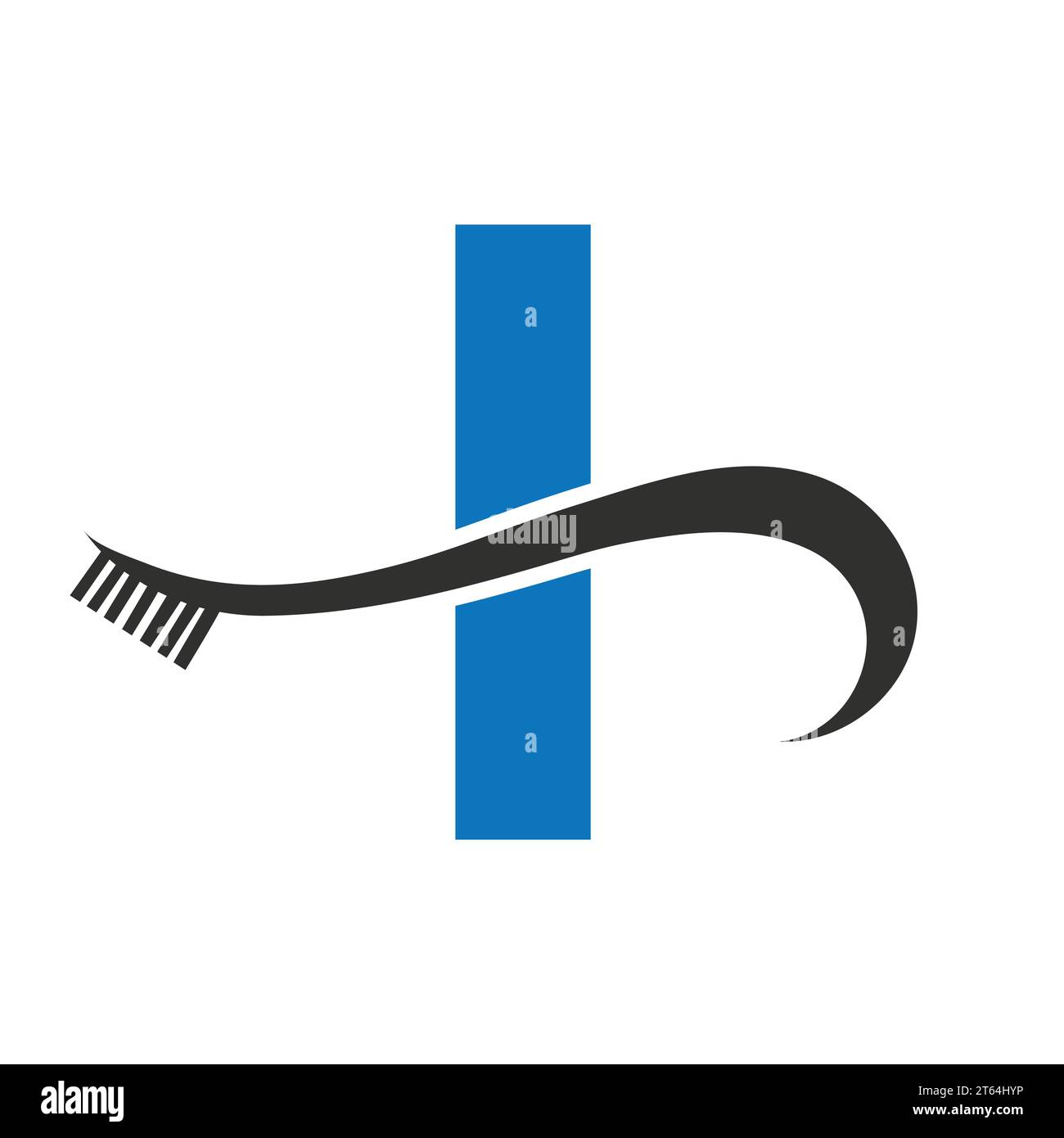 Letter I With Tooth Brush Logo Design Concept For Teeth Care Dental ...