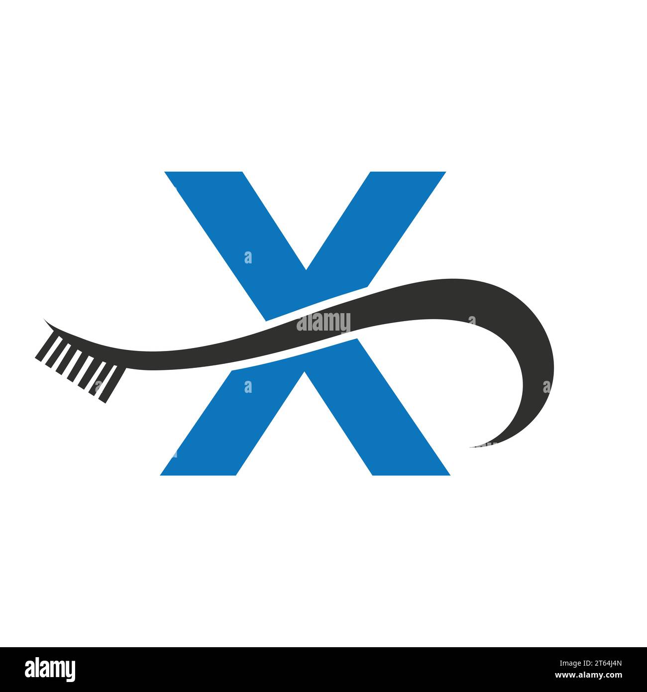 Letter X With Tooth Brush Logo Design Concept For Teeth Care Dental ...