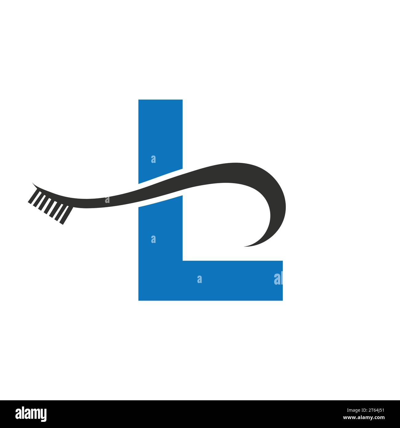 Letter L With Tooth Brush Logo Design Concept For Teeth Care Dental ...
