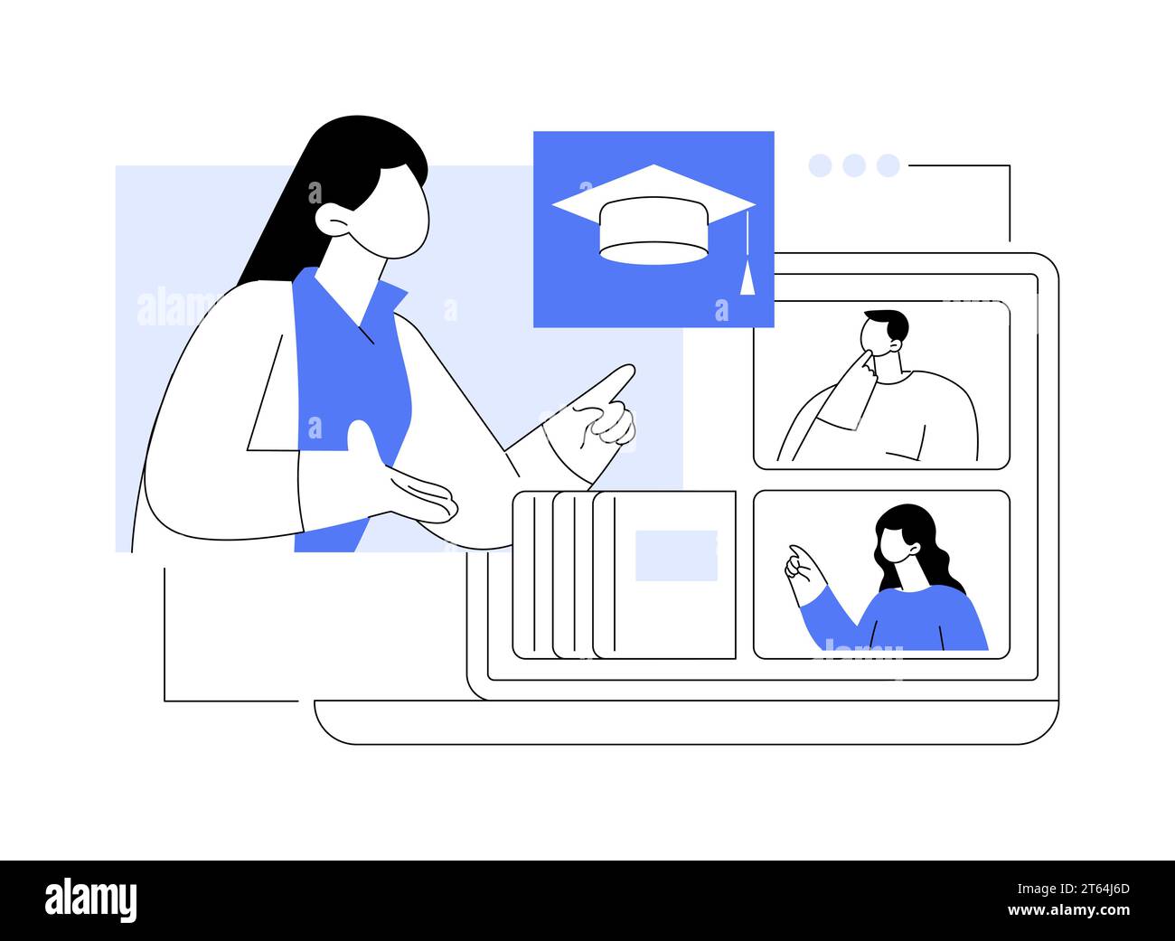 Remote learning isolated cartoon vector illustrations Stock Vector ...