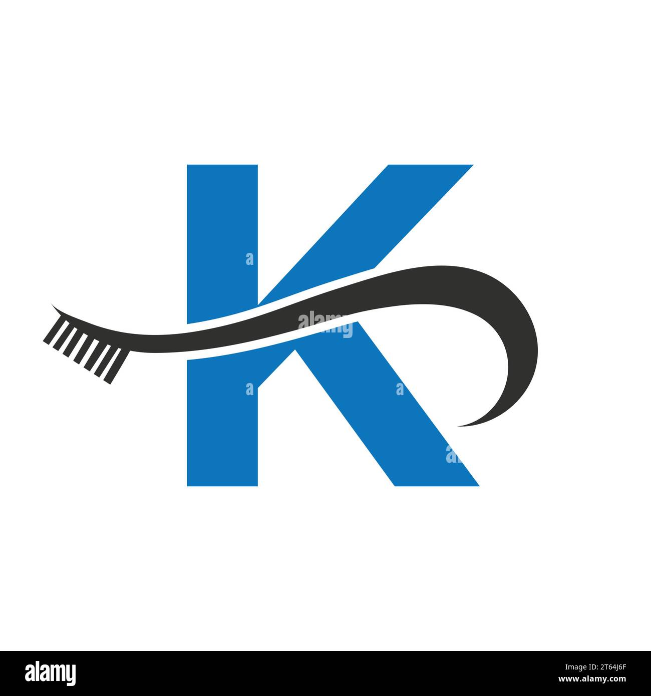 Letter K With Tooth Brush Logo Design Concept For Teeth Care Dental ...