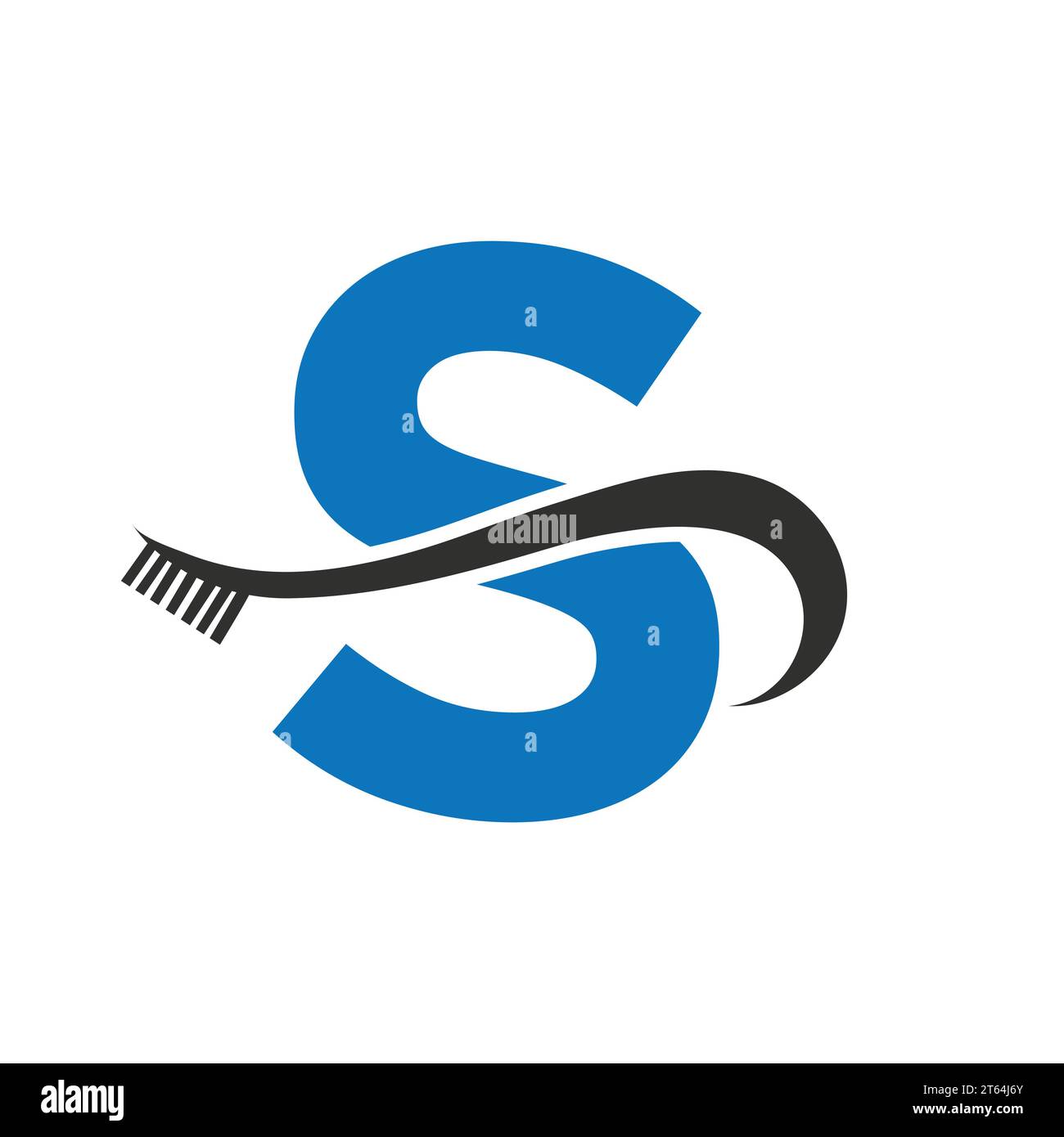 Letter S With Tooth Brush Logo Design Concept For Teeth Care Dental ...