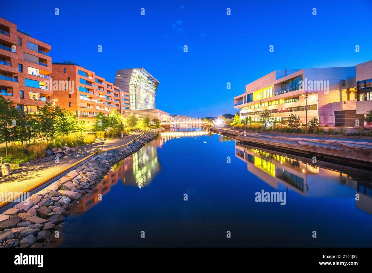 Contemporary architecture of Oslo waterfront view, modern buildings in ...