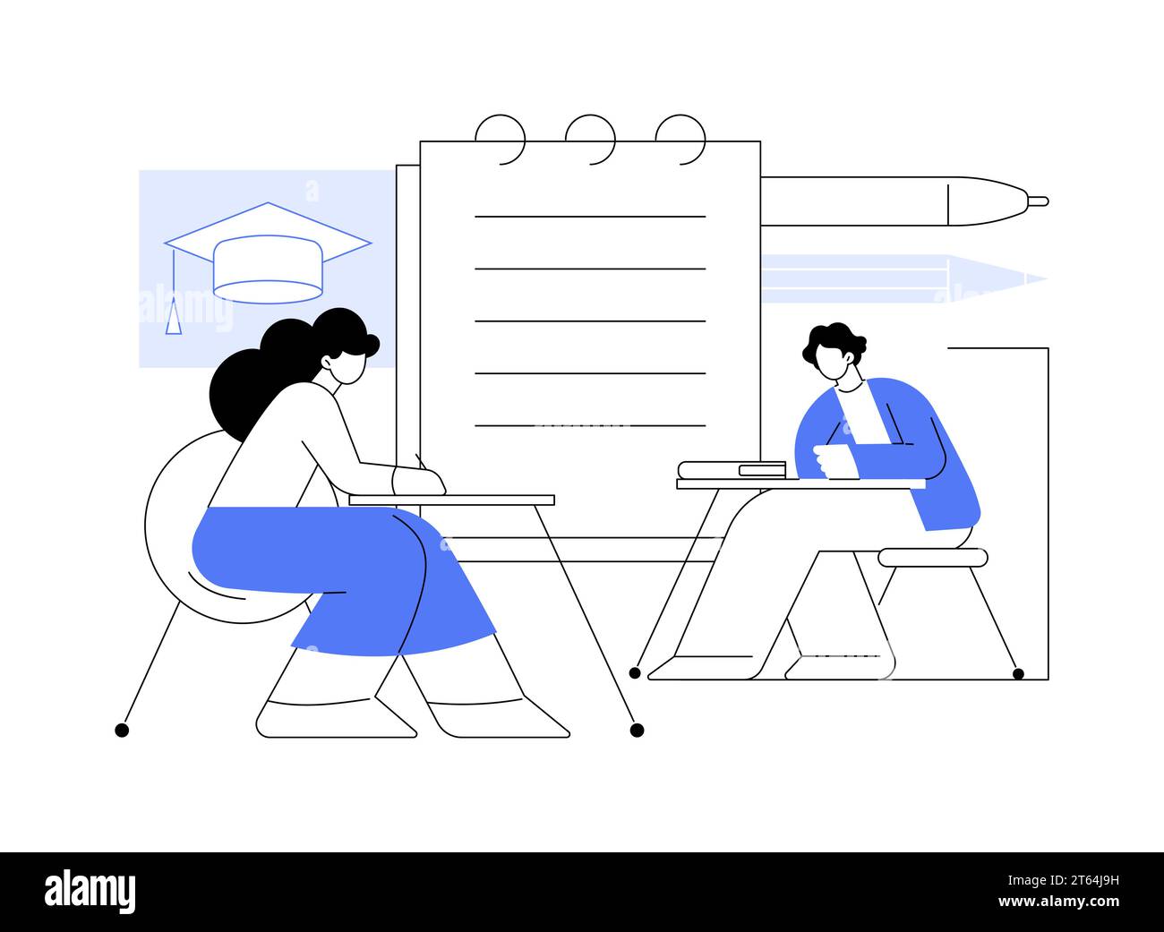 Making notes isolated cartoon vector illustrations Stock Vector Image ...