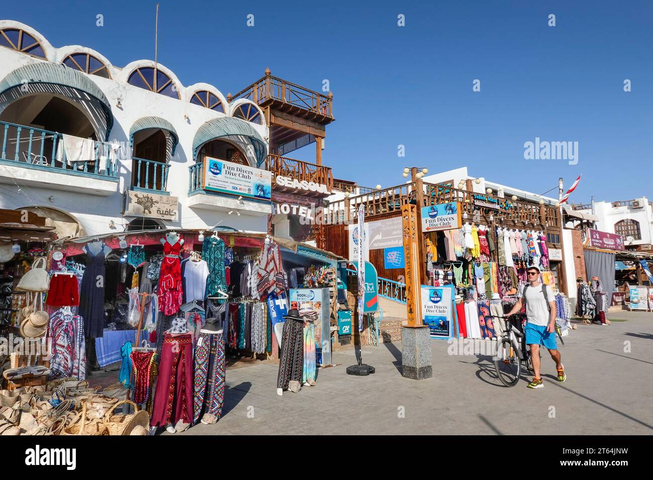 Straßenszene, Restaurants, Geschäfte, Masbat, Lighthouse Road, Dahab ...