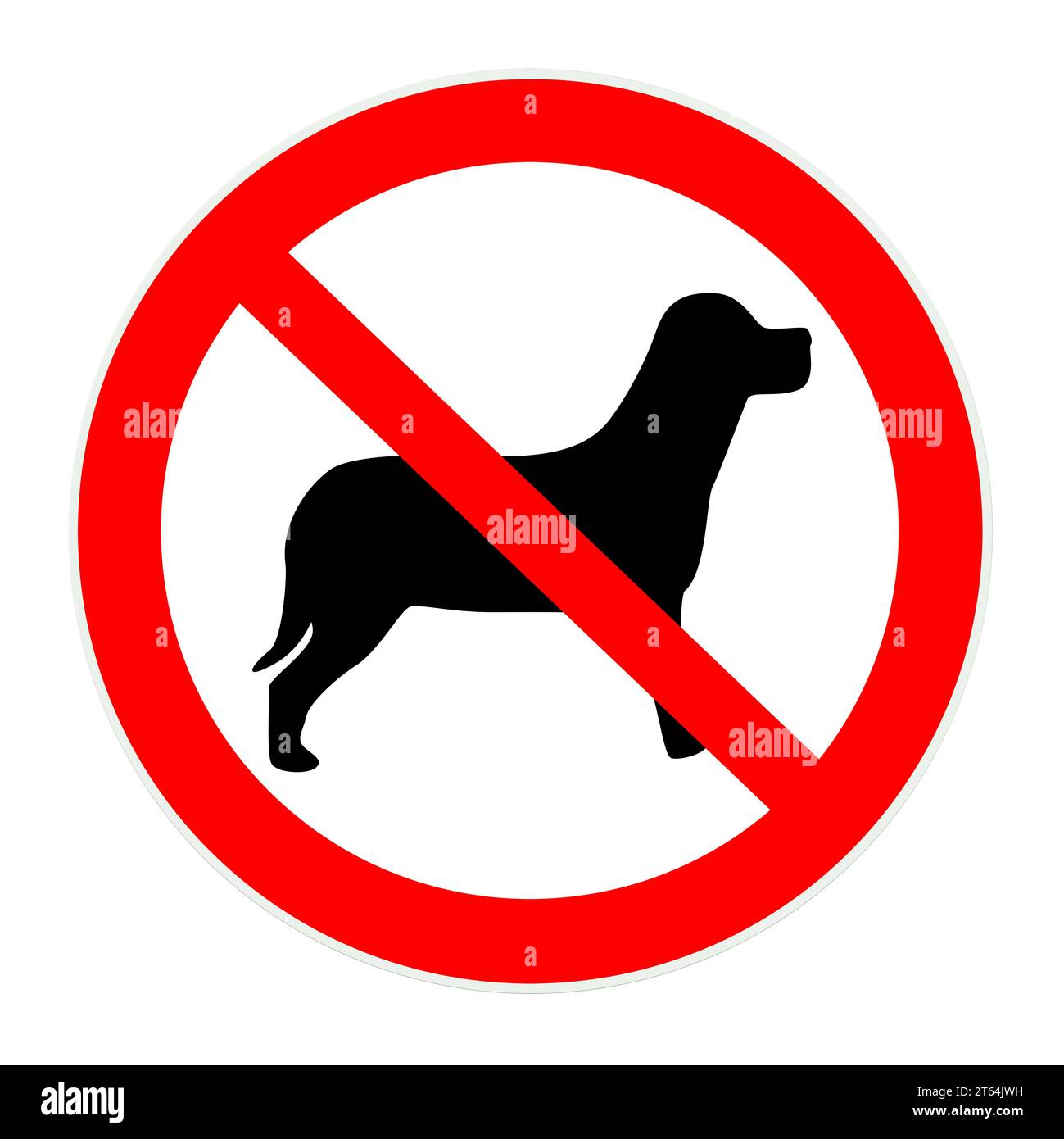 Prohibition sign with dog, 2D illustration Stock Photo - Alamy
