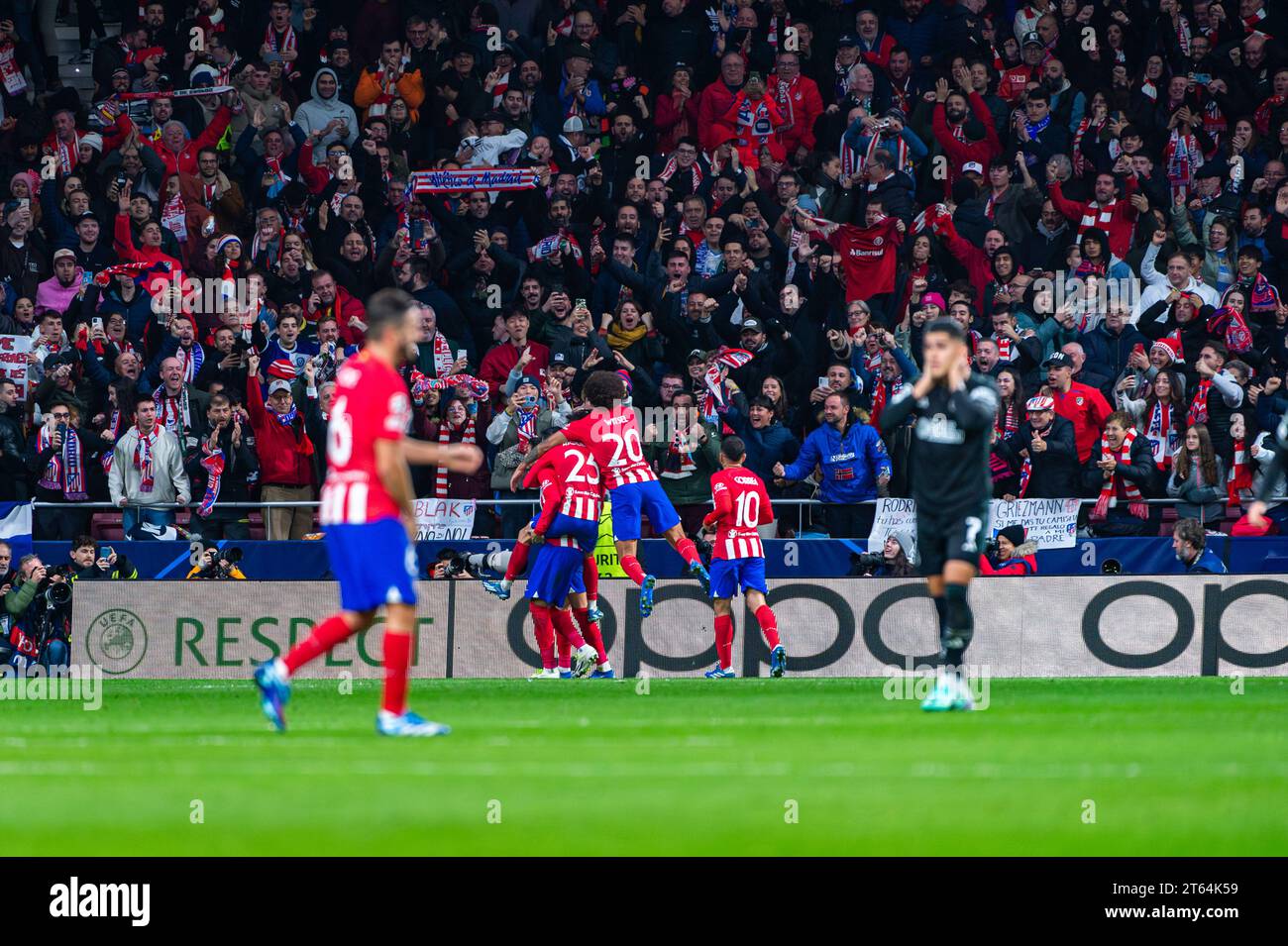 Madrid, Spain. 07th Nov, 2023. Atletico Madrid players (from L to R ...