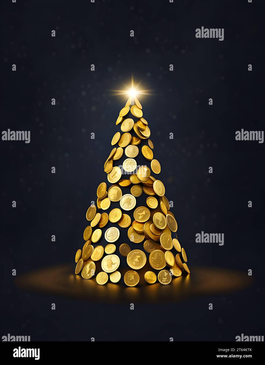 Christmas tree golden coins hi-res stock photography and images - Alamy