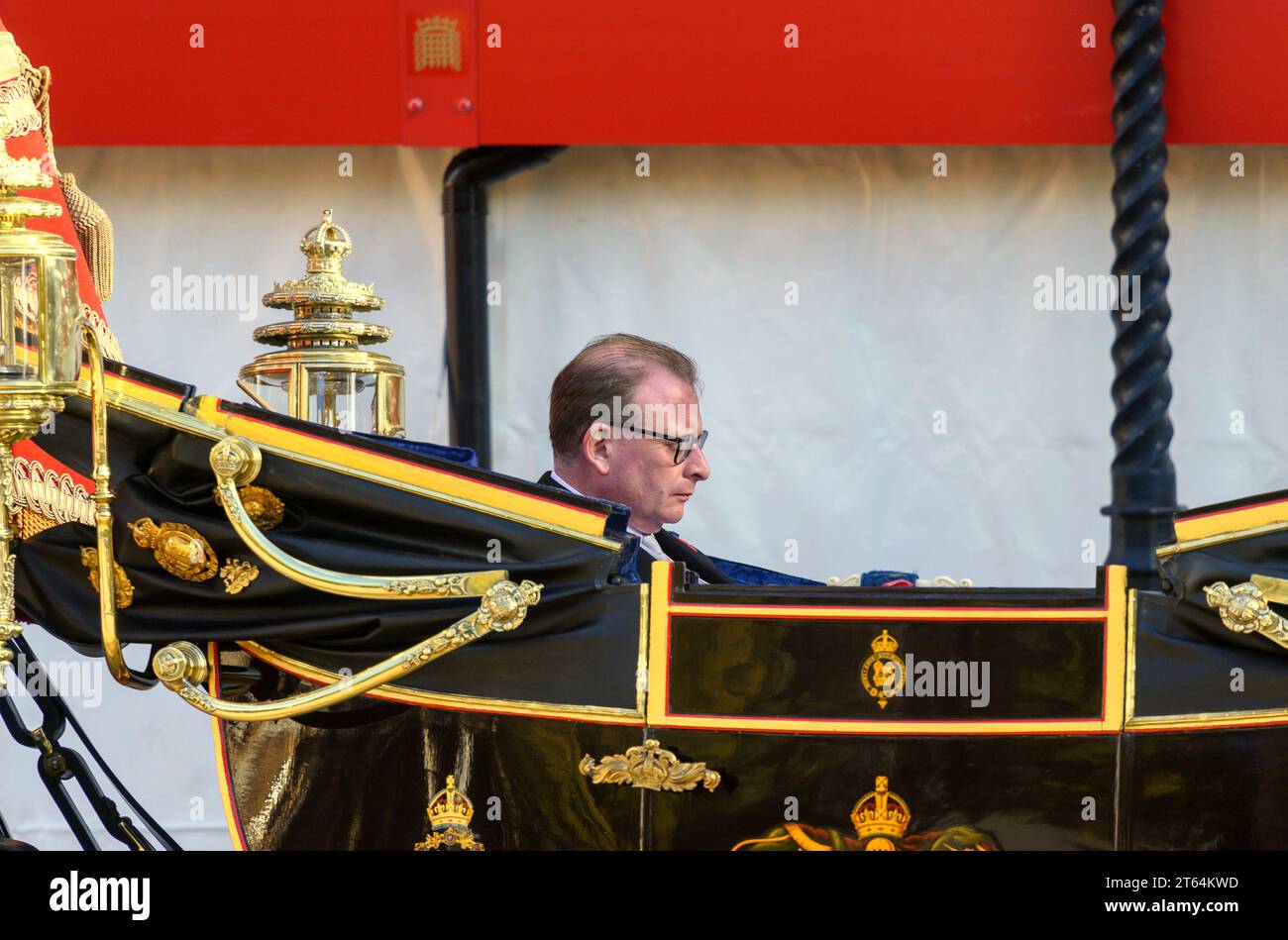 Marcus Jones MP (Comptroller of the Household) leaving parliament King ...