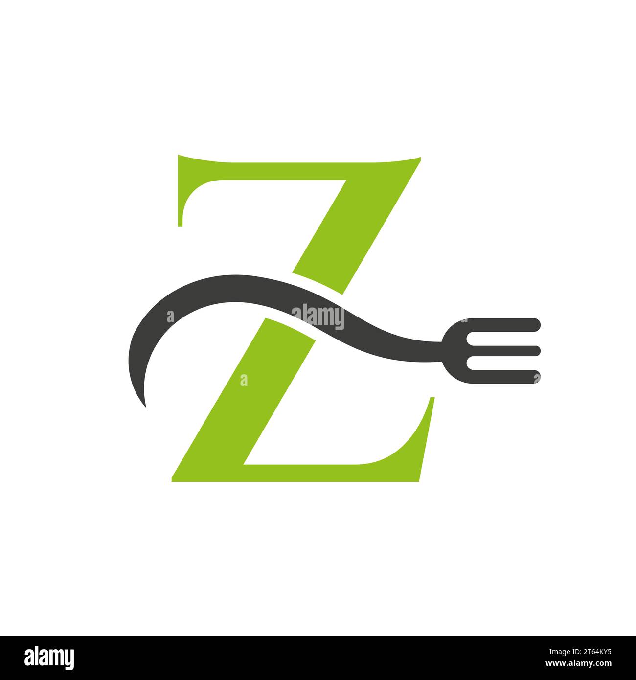 Letter Z Restaurant Logo Concept With Fork Vector Template Stock Vector ...