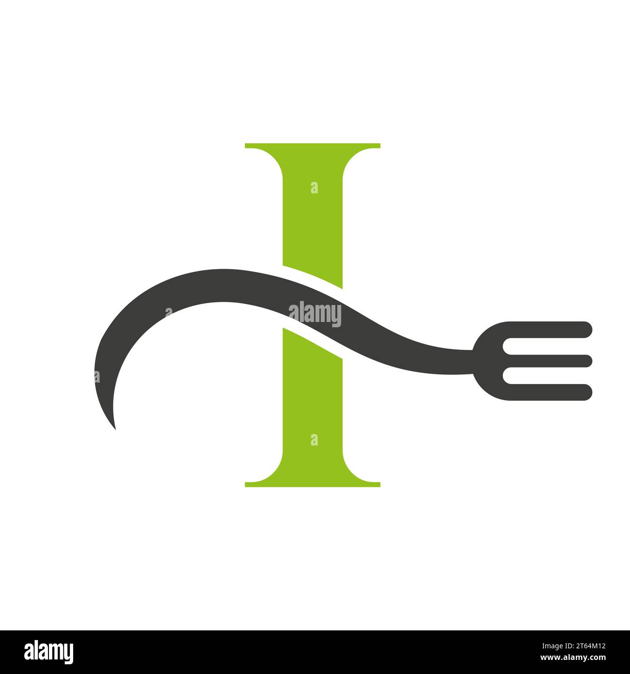 Letter I Restaurant Logo Concept With Fork Vector Template Stock Vector ...