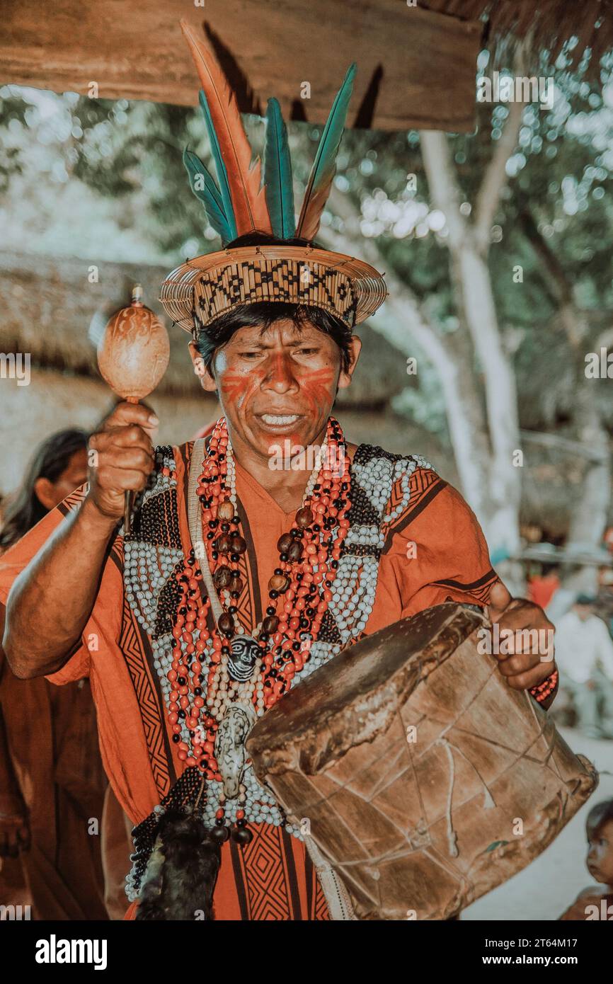 Amazonian tribe peru hi-res stock photography and images - Alamy
