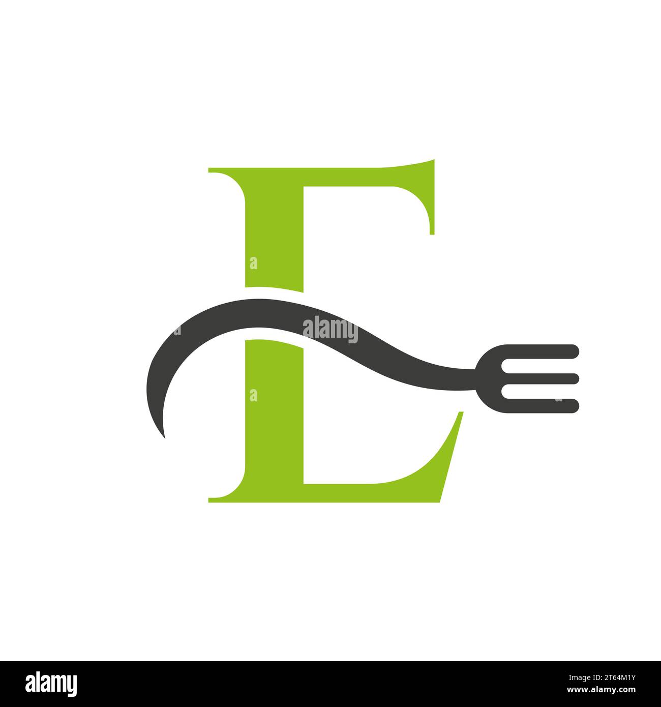 Letter E Restaurant Logo Concept With Fork Vector Template Stock Vector ...