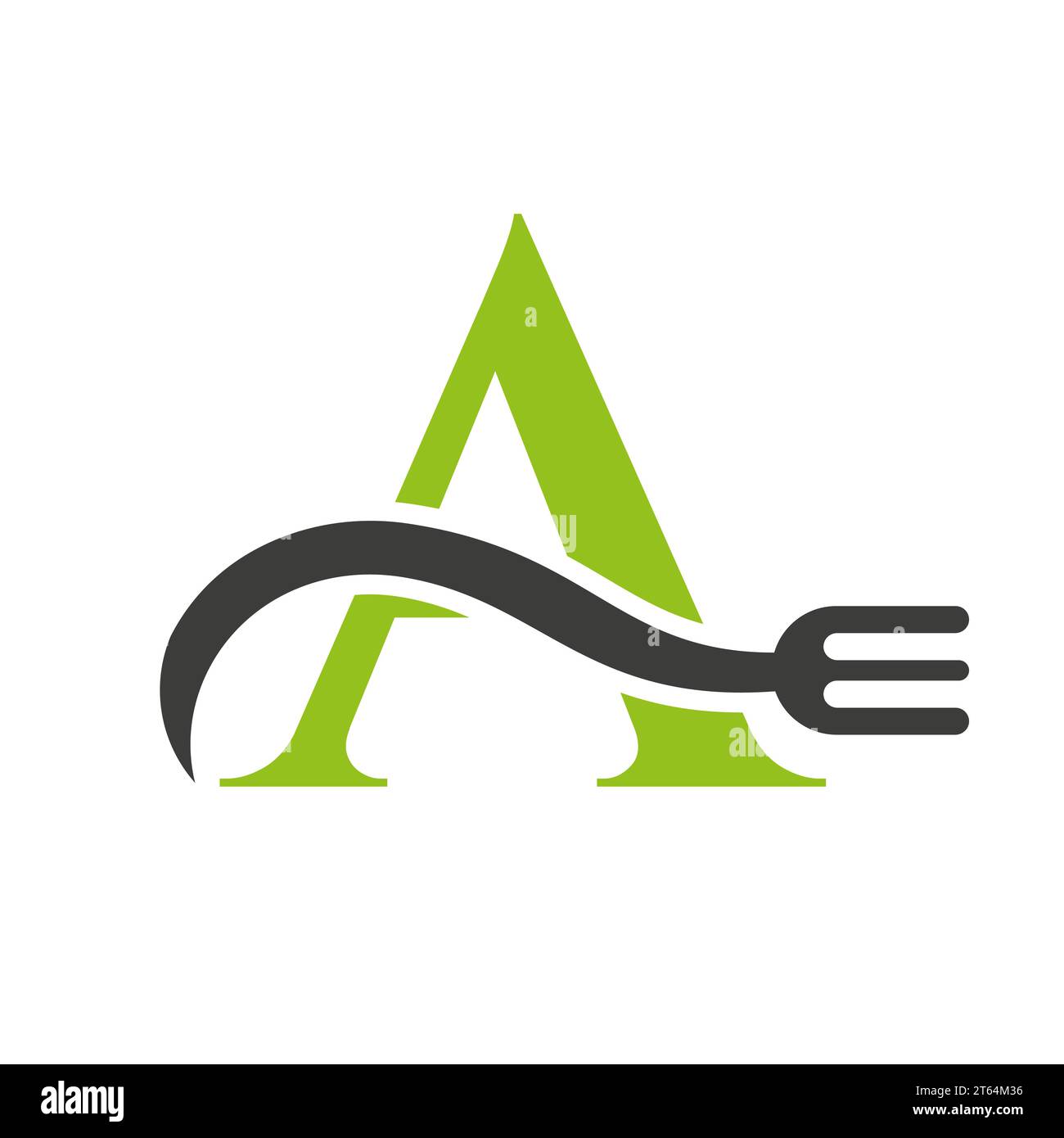 Letter A Restaurant Logo Concept With Fork Vector Template Stock Vector ...