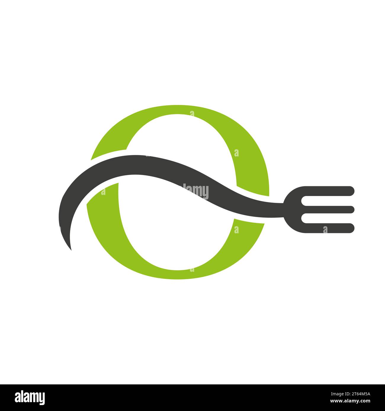 Letter O Restaurant Logo Concept With Fork Vector Template Stock Vector ...
