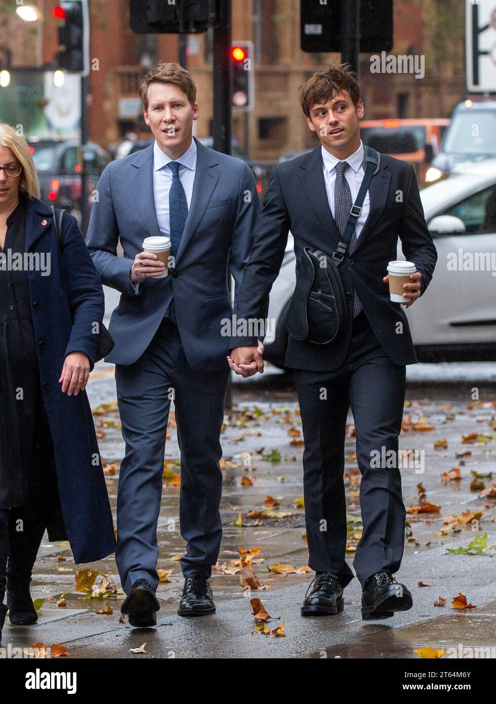 London, England, UK. 8th Nov, 2023. DUSTIN LANCE BLACK (left) arrives ...