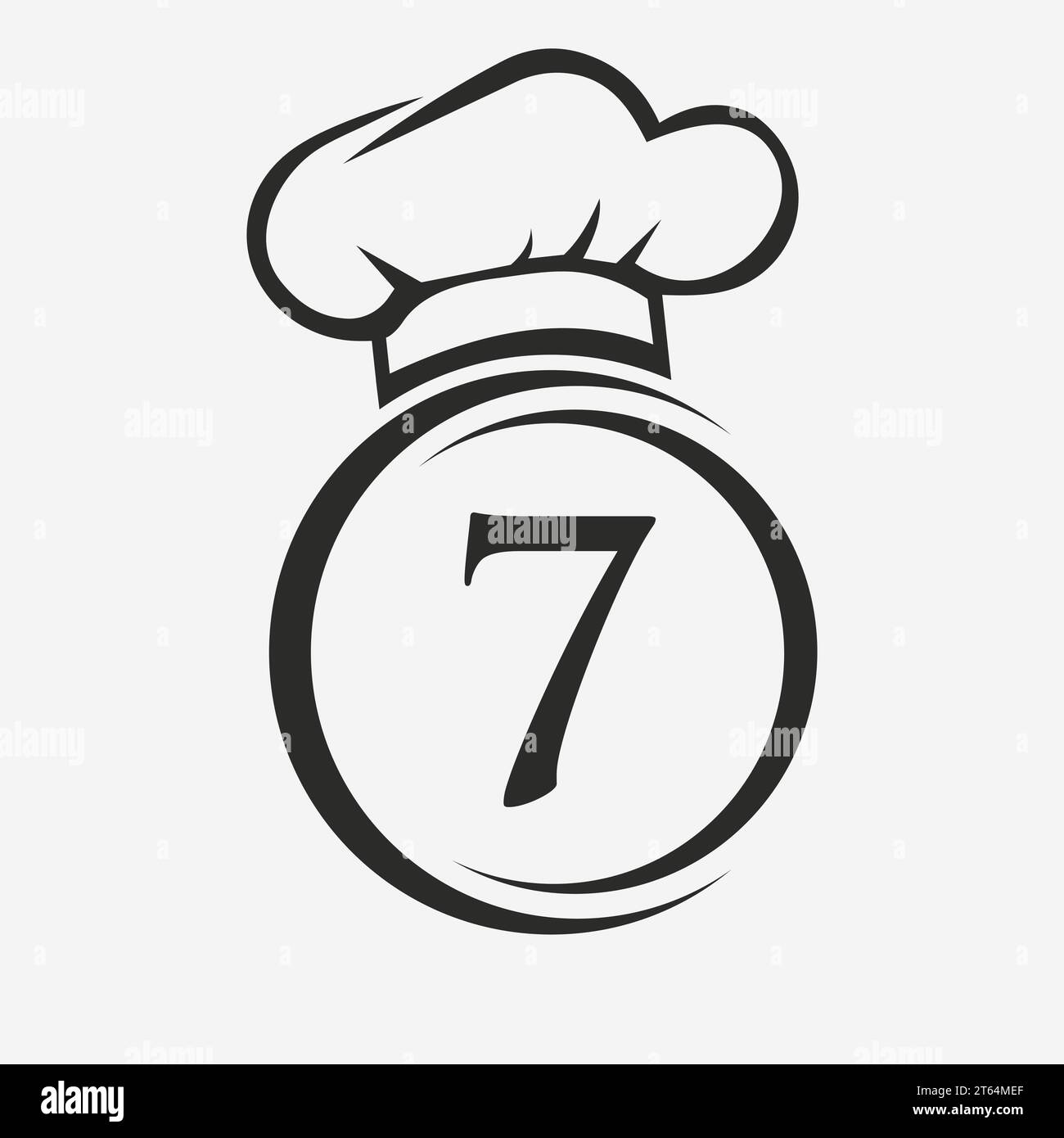 Letter 7 Restaurant Logo Template. Restaurant Logo Concept with Chef ...