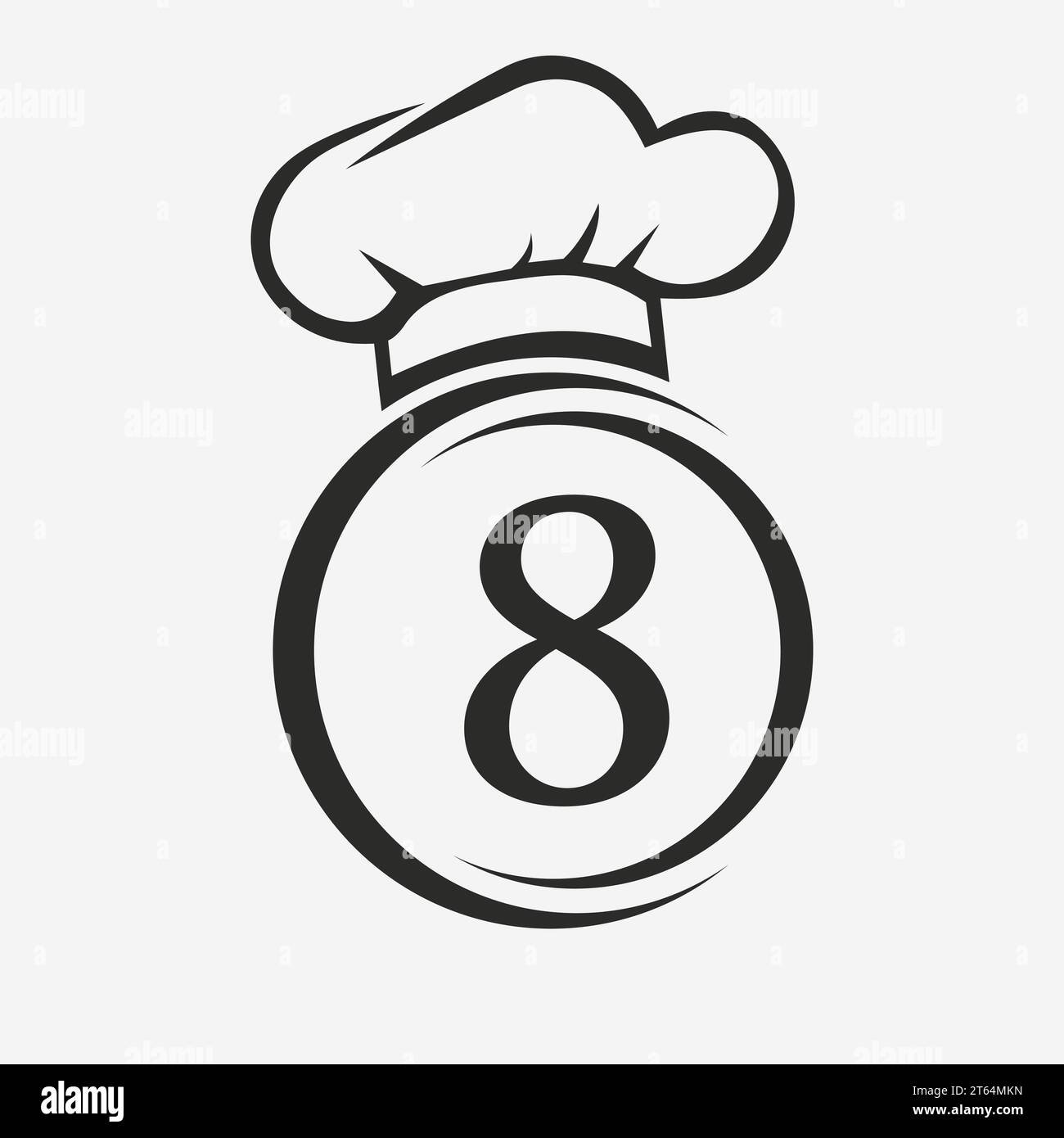 Letter 8 Restaurant Logo Template. Restaurant Logo Concept with Chef ...