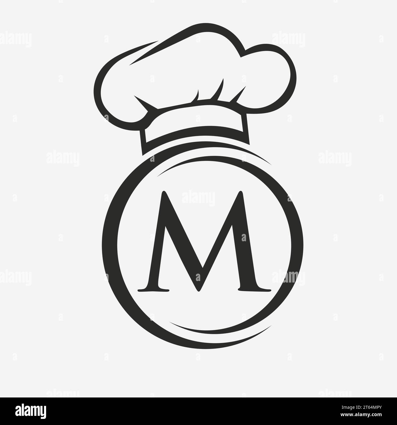 Letter M Restaurant Logo Template. Restaurant Logo Concept with Chef ...