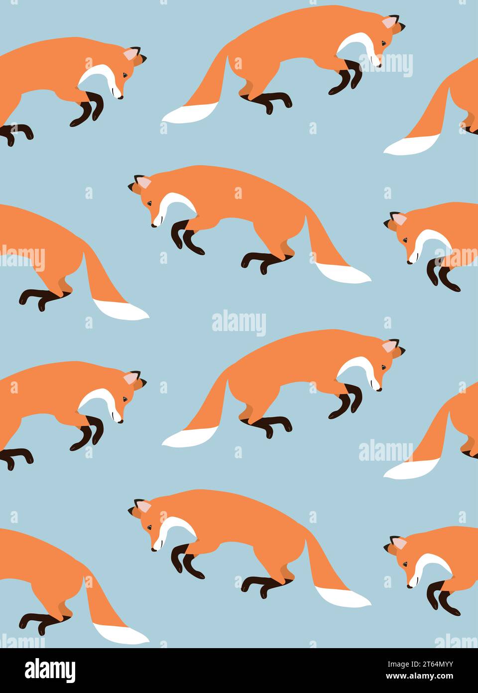 Vector seamless pattern of flat jumping fox Stock Vector Image & Art ...