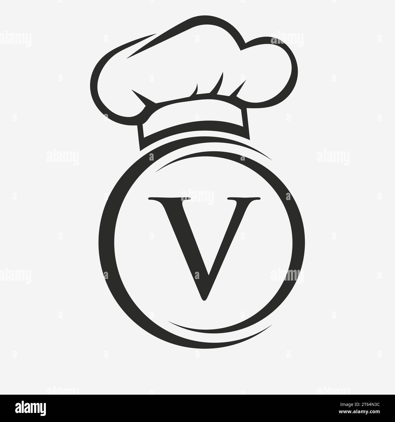 Letter V Restaurant Logo Template. Restaurant Logo Concept with Chef ...