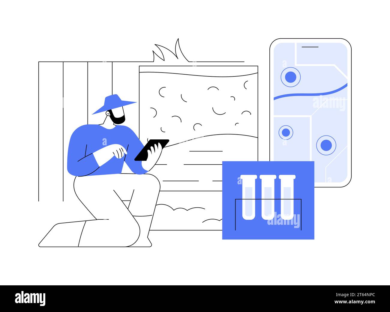 Soil sampling isolated cartoon vector illustrations Stock Vector Image ...