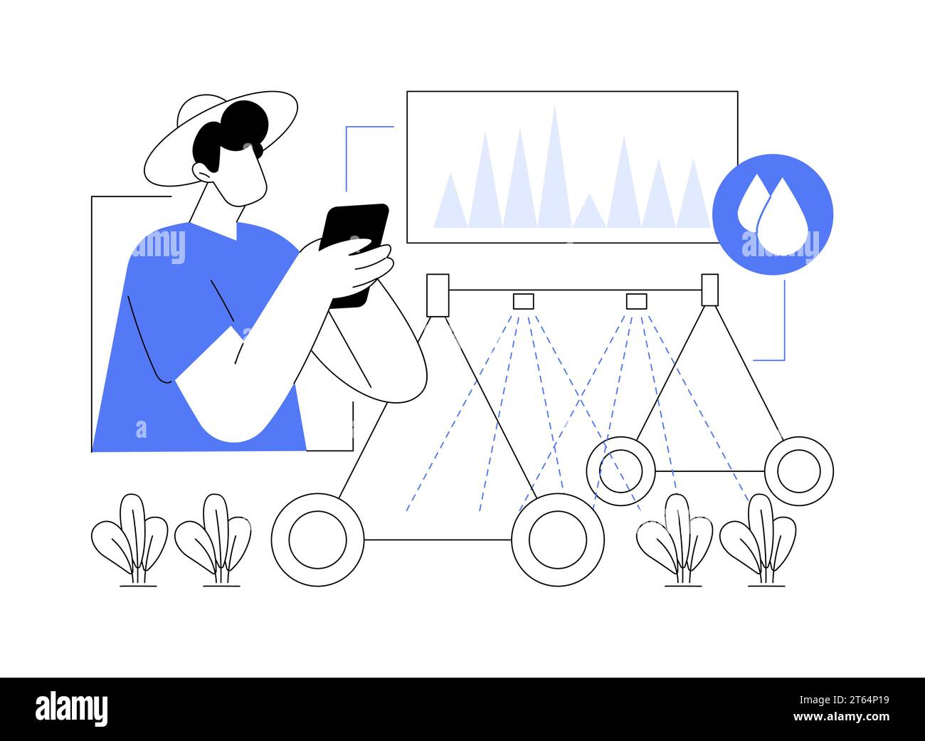 Irrigation monitoring isolated cartoon vector illustrations Stock ...