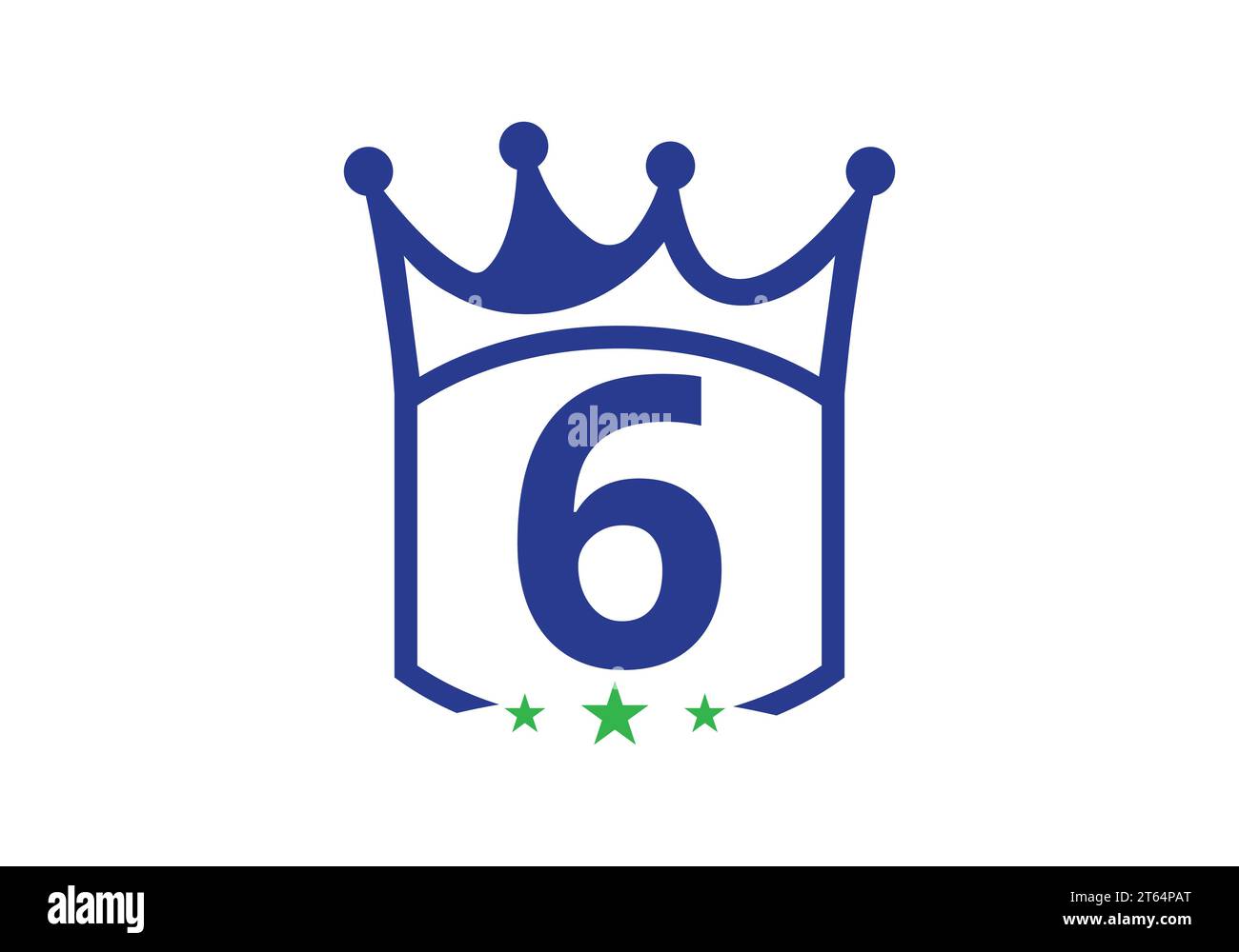 Letter 6 king crown Design Vector Template. letter logo icon design ...