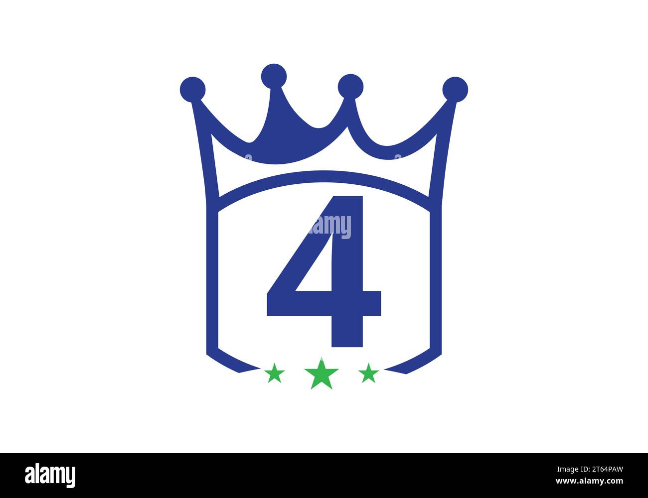 Letter 4 king crown Design Vector Template. letter logo icon design ...
