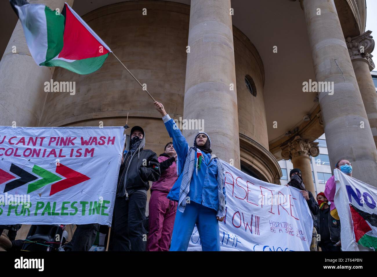 Thousands march through Central London in protest at military action by ...
