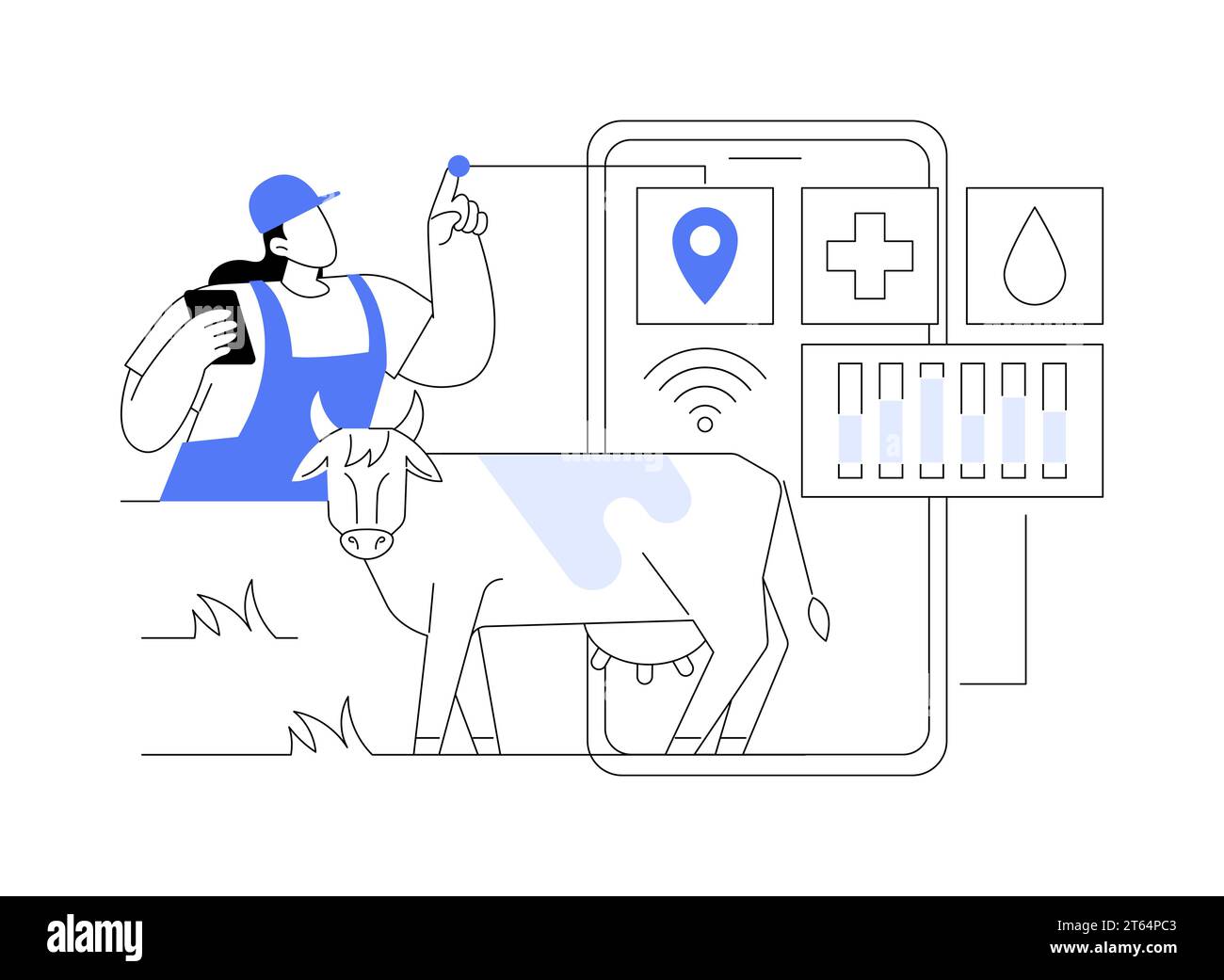 Monitoring Health Of Livestock Isolated Cartoon Vector Illustrations Stock Vector Image And Art