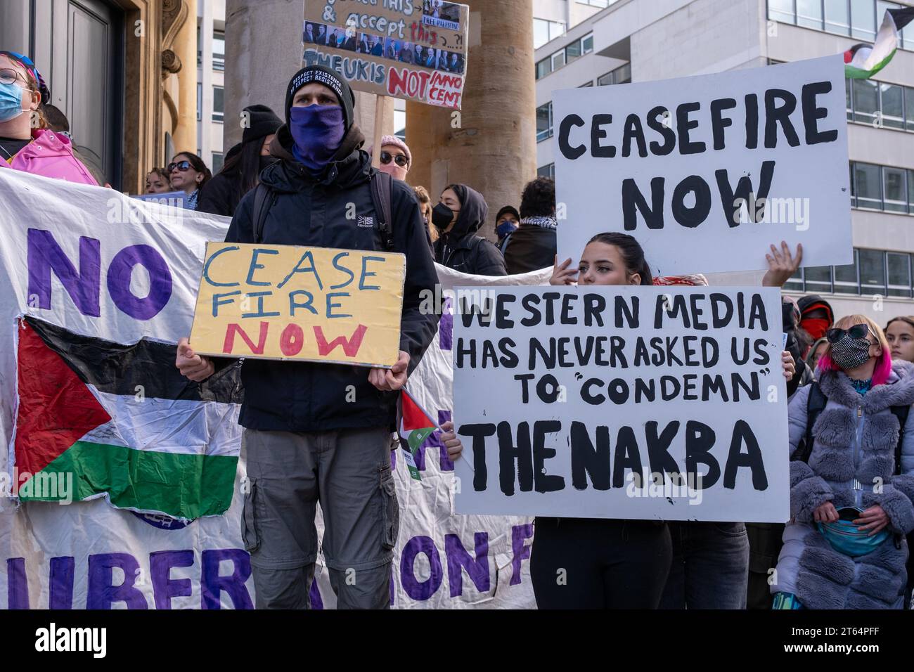 Thousands march through Central London in protest at military action by ...