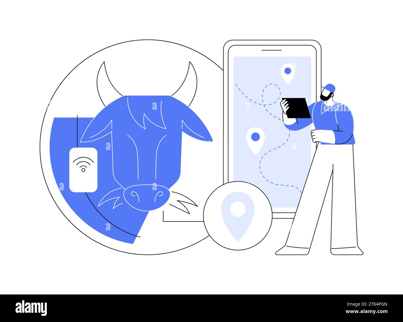 GPS tracking collars isolated cartoon vector illustrations Stock Vector ...