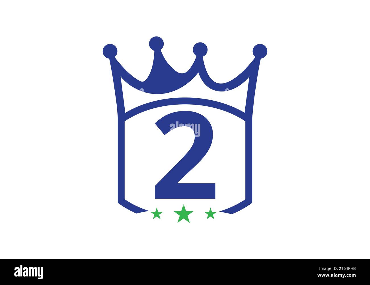 Letter 2 king crown Design Vector Template. letter logo icon design ...