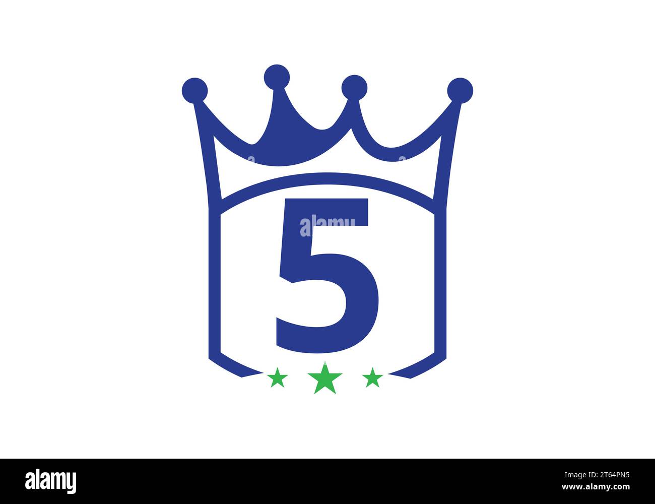 Letter 5 king crown Design Vector Template. letter logo icon design ...