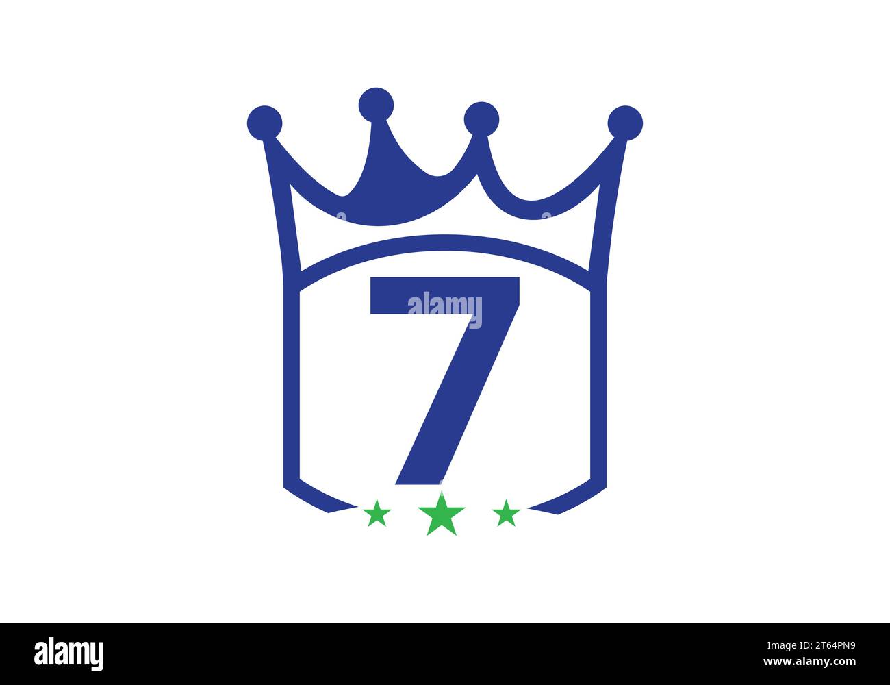 Letter 7 king crown Design Vector Template. letter logo icon design ...