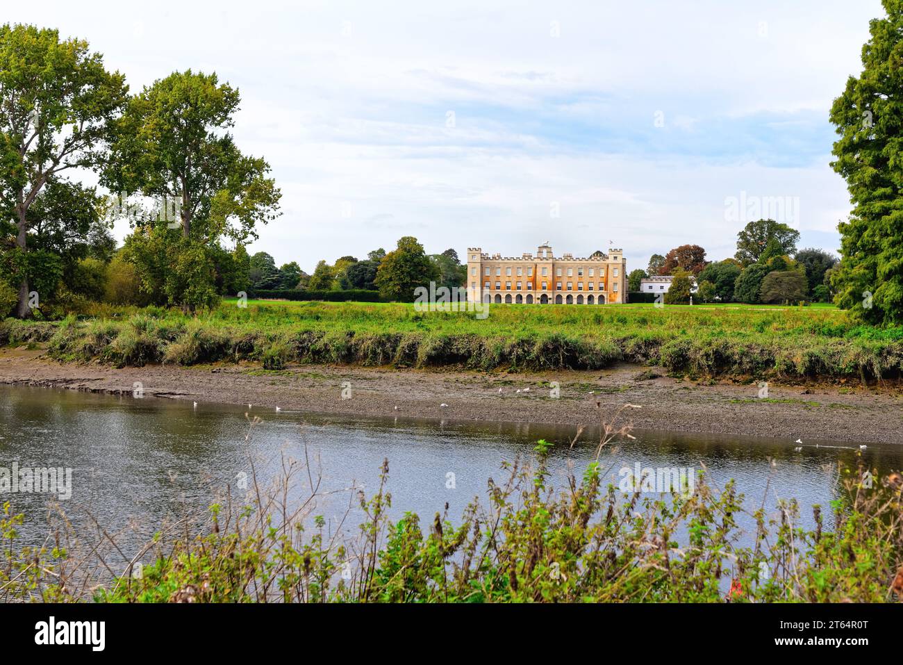 Syon House as viewed from across the River Thames Brentford West London ...