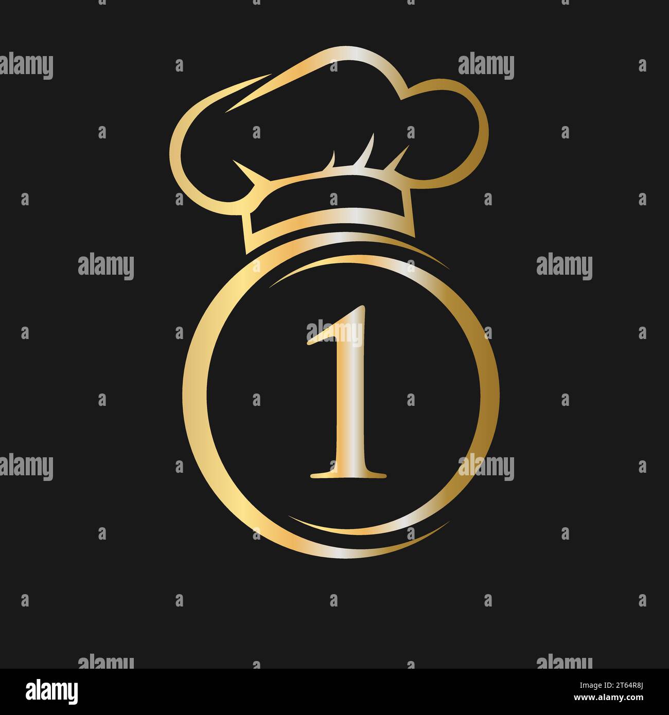 Initial Letter 1 Restaurant Logo Template. Restaurant Logo Concept with ...