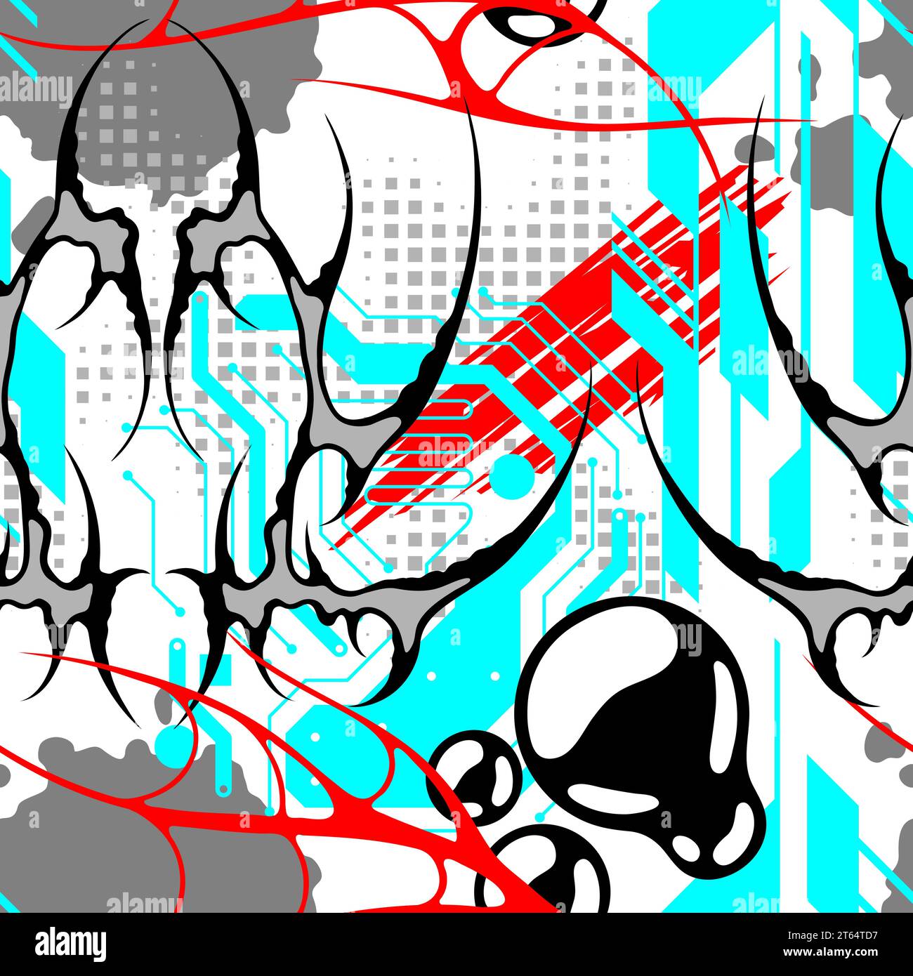 Cyber sigilism pattern. Neo tribal gothic style shape Stock Vector ...